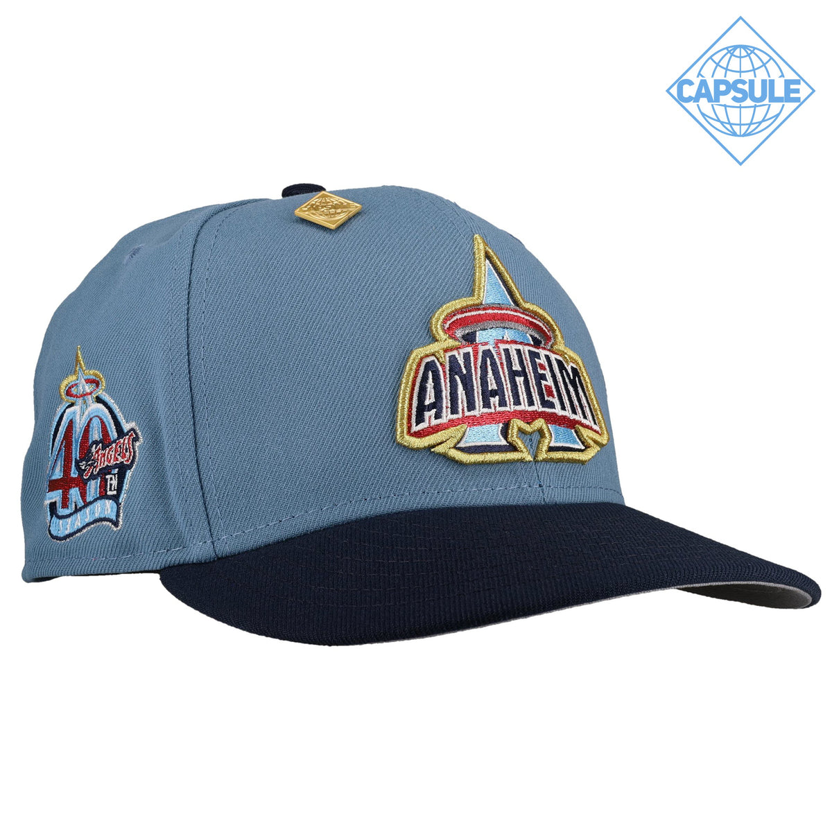 Capsule Hats - Anaheim Angels Halo 40th Anny Blue/Navy Metallic 59Fift ...