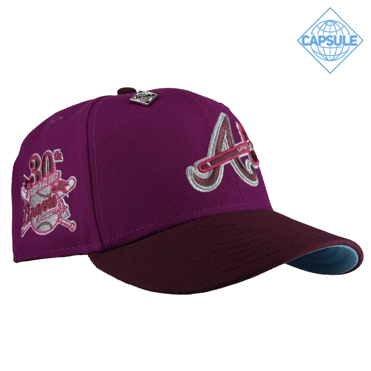 Capsule Hats - Atlanta Braves 30th Season Metallic Purple/Plum 59Fifty ...