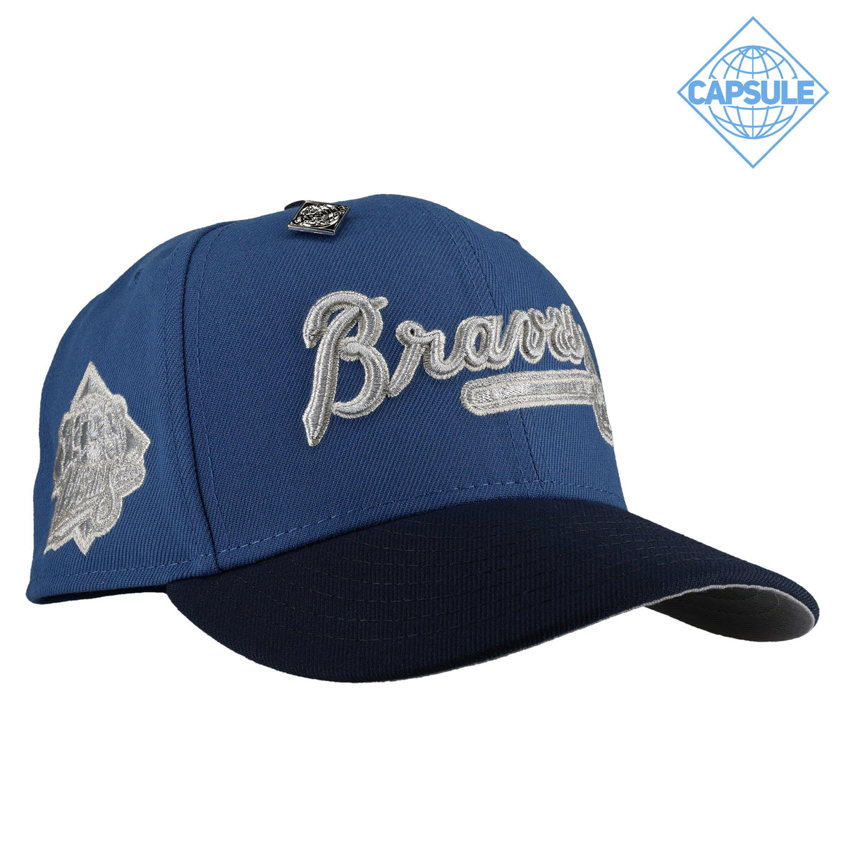 Capsule Hats - Atlanta Braves 1999 WS Script Metallic Indigo/Navy 59Fi ...