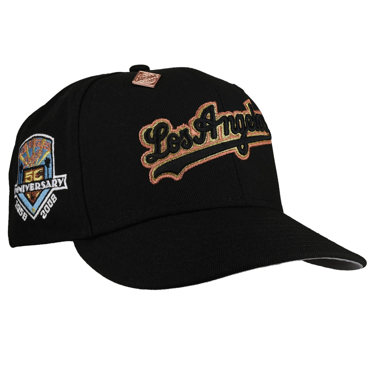 Los Angeles Dodgers 50th Anniversary Black Gold/Copper Trim 59Fifty Fi ...