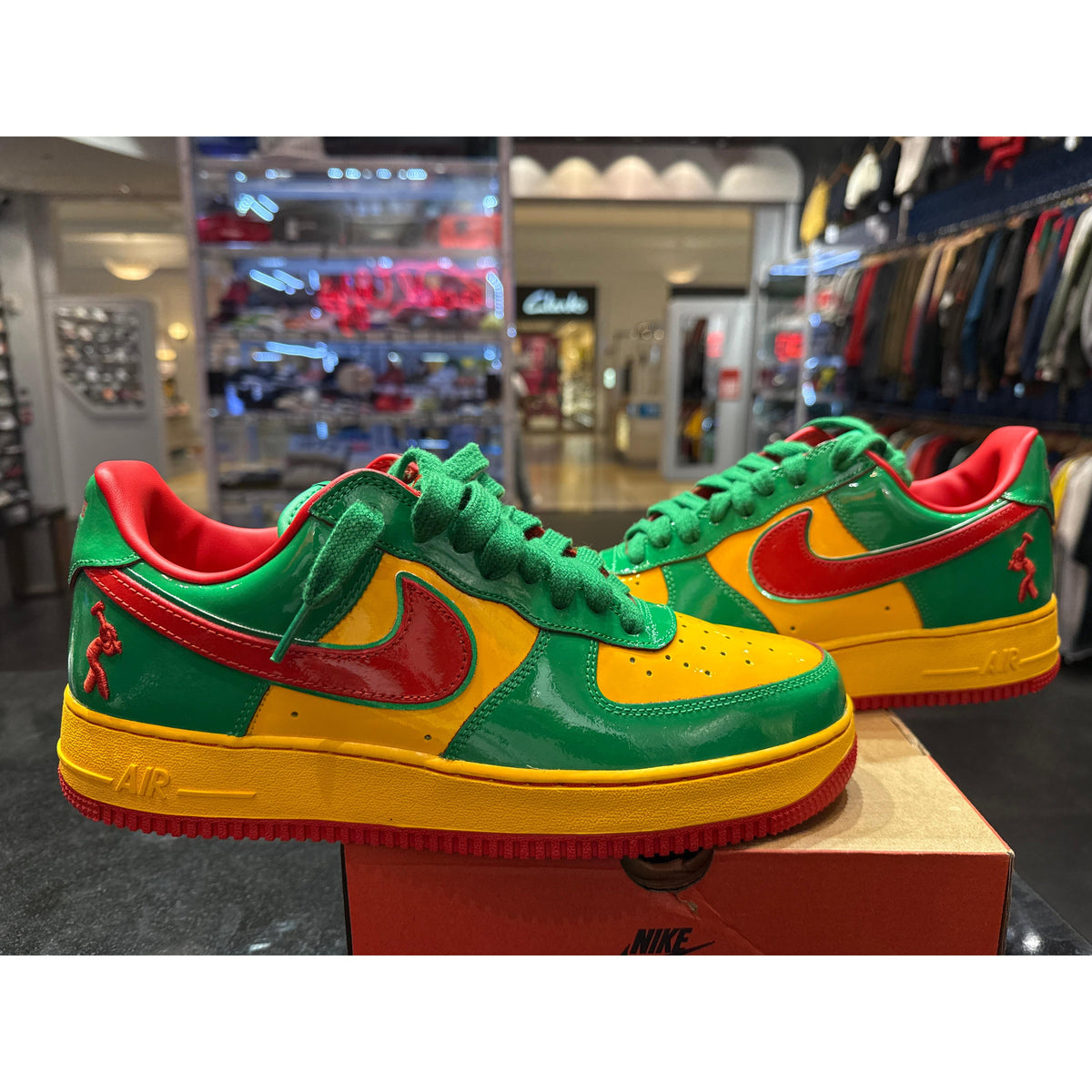 PRE OWNED Nike Air Force 1 Low Lil Yachty Concrete Boys Lucky Green ...