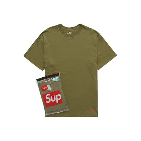 Supreme Hanes Tagless Tees (2 Pack) Olive – LacedUp